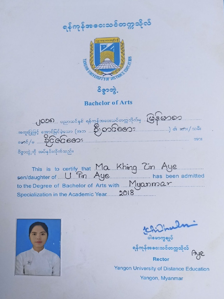 Daw Khaing Zin Aye | PDF