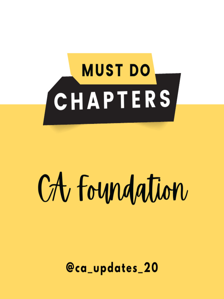 Must Do Chapters - CA Foundation | PDF