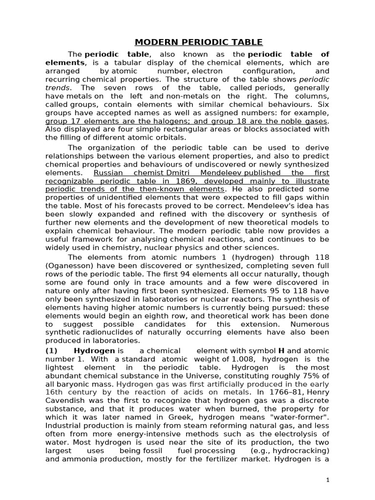 PERIODIC TABLE DETAILS | PDF | Fluorine | Lithium
