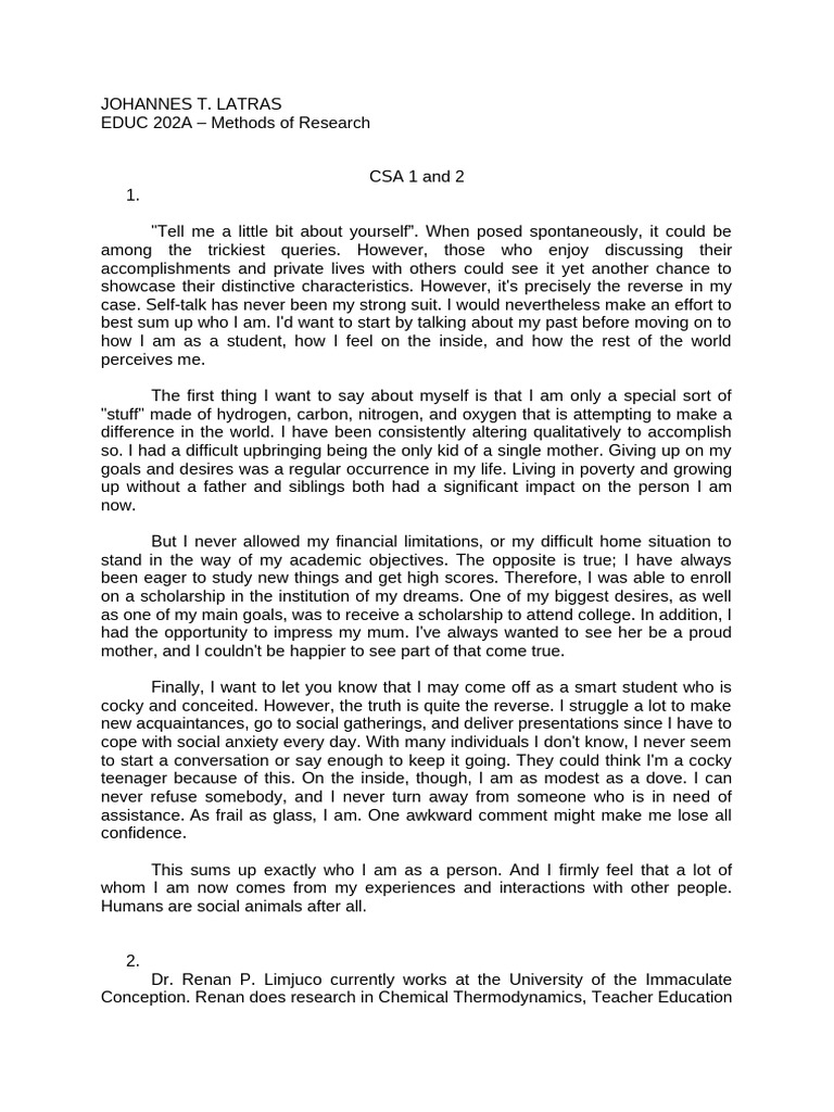 Csa 1and 2 Methods Of Research Pdf