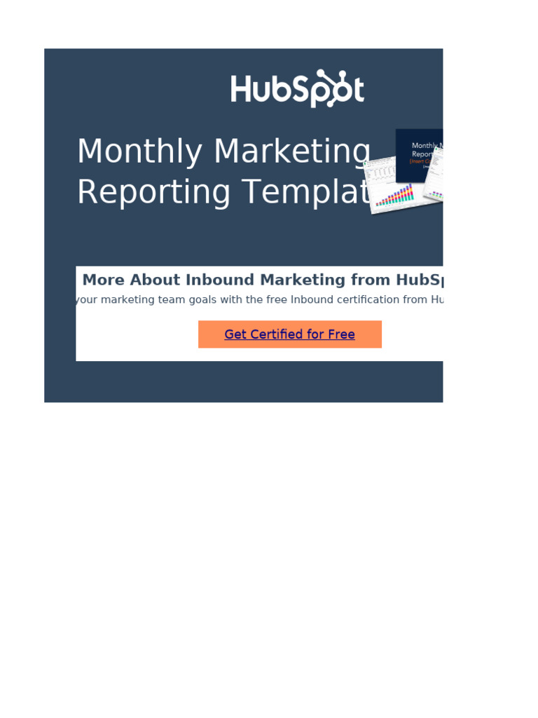 Monthly Marketing Reporting Template - HubSpot | PDF | Return On ...