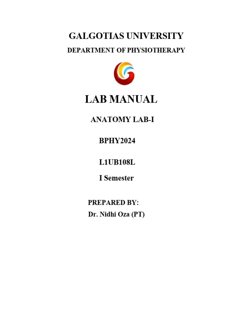 LAB MANUAL_ANATOMY-1 | PDF