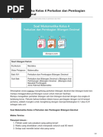 Soal Matematika Kelas 4 Kalimat Matematika Dan Perhitungan | PDF