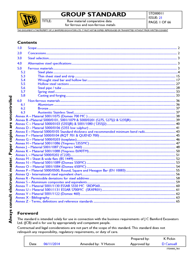 Standard - Download JCB | PDF | Steel | Sheet Metal