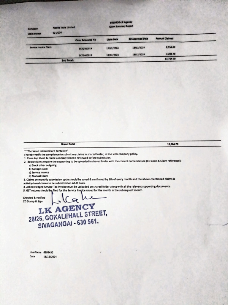 Claim Summary Report | PDF