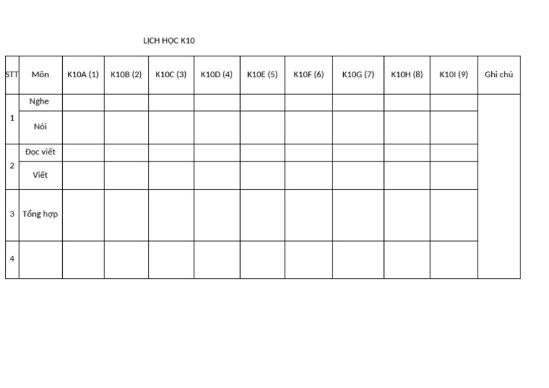 Lịch Học K9 | PDF