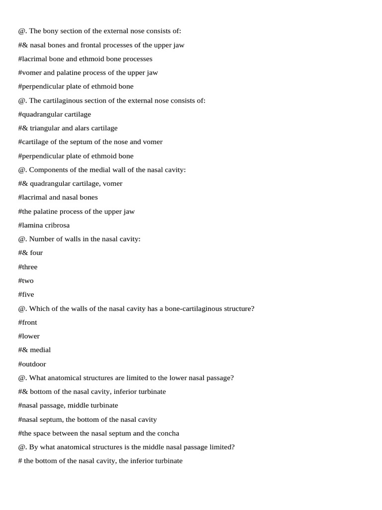 ENT Mcqs | PDF | Human Nose | Human Head And Neck