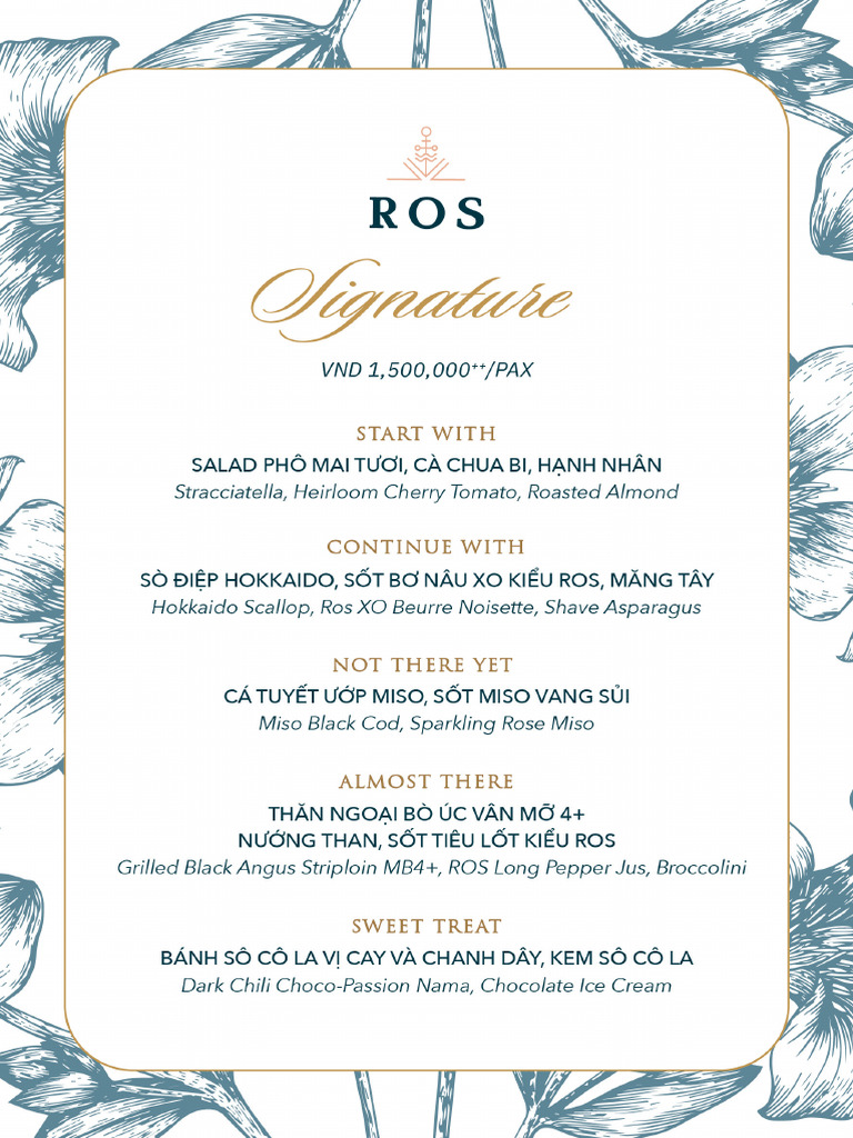 Ros - Set Menu Signature 1500 | PDF