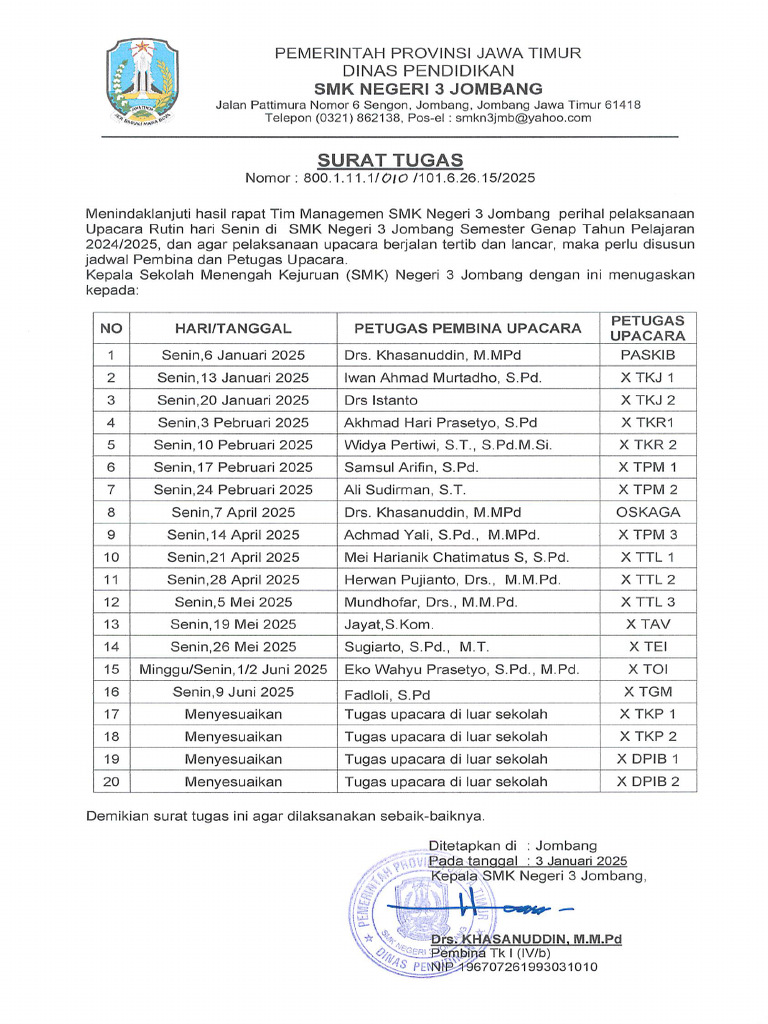 ST Pembina Upacara Sem Genap 2024-2025 | PDF