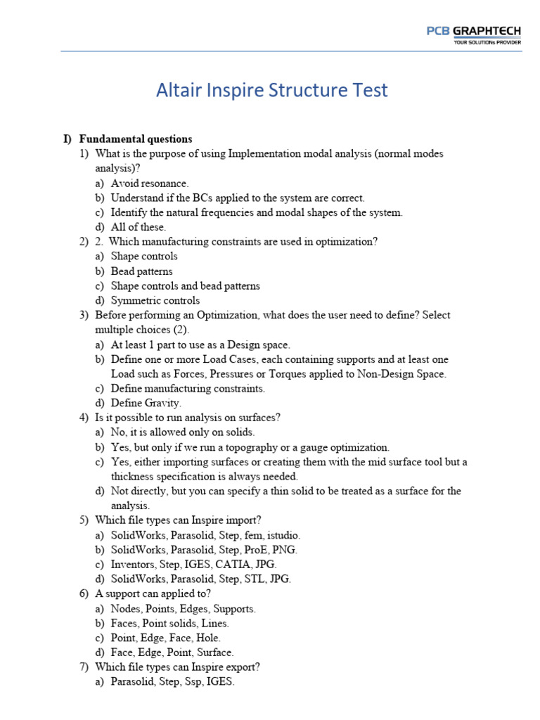 Altair Inspire Structure Analysis Guide | PDF | Stress (Mechanics ...