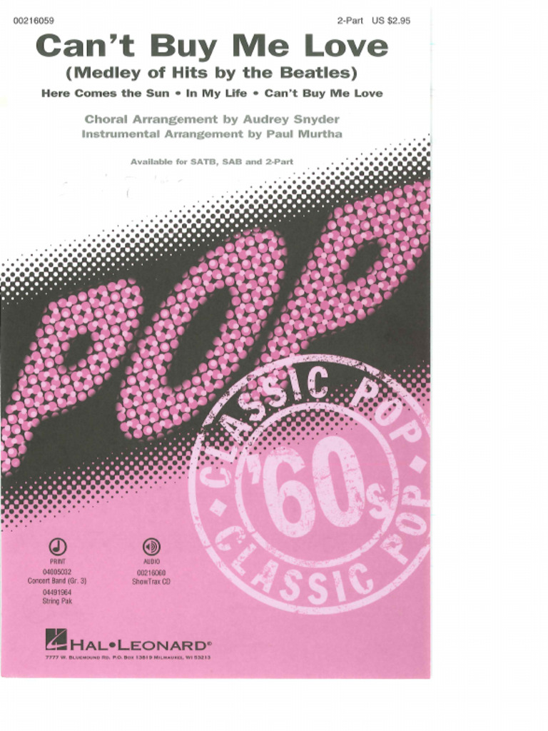 Cant - Buy - Me - Love - Beatles - Medley SA | PDF