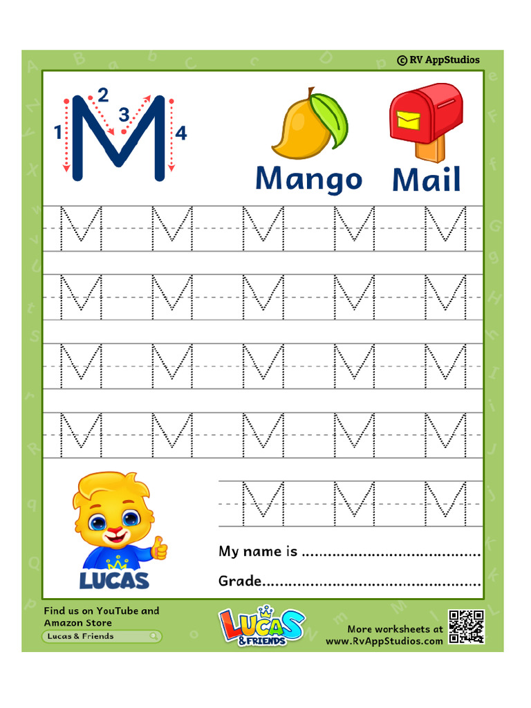 281 Free Printable Worksheets For Kids Capital Letter M Tracing ...