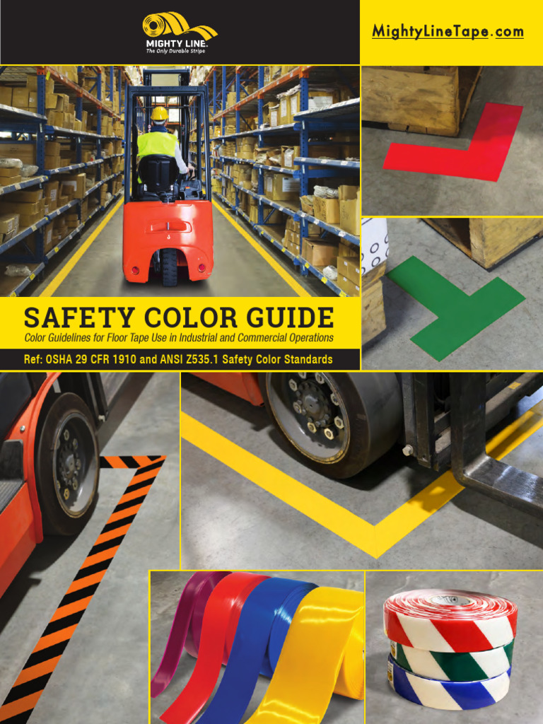 Mighty Line OSHA Floor Tape Safety Color Guide | PDF | Safety | Hazards