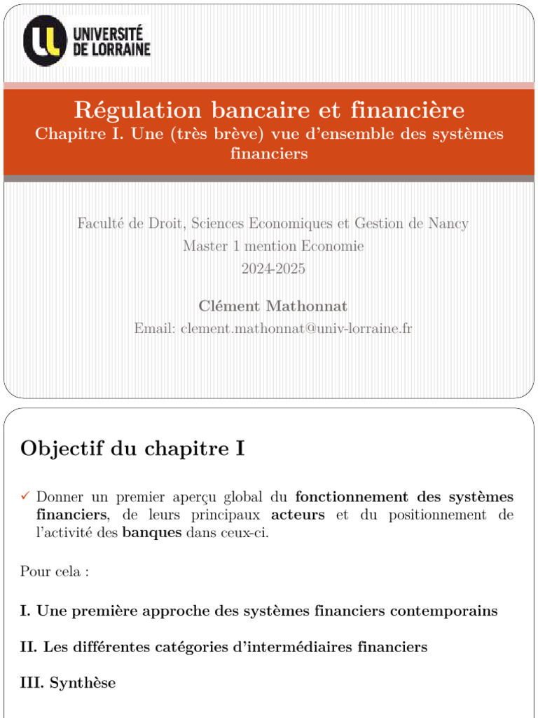 Slides Chapitre I (RBF M1 EEM) | PDF