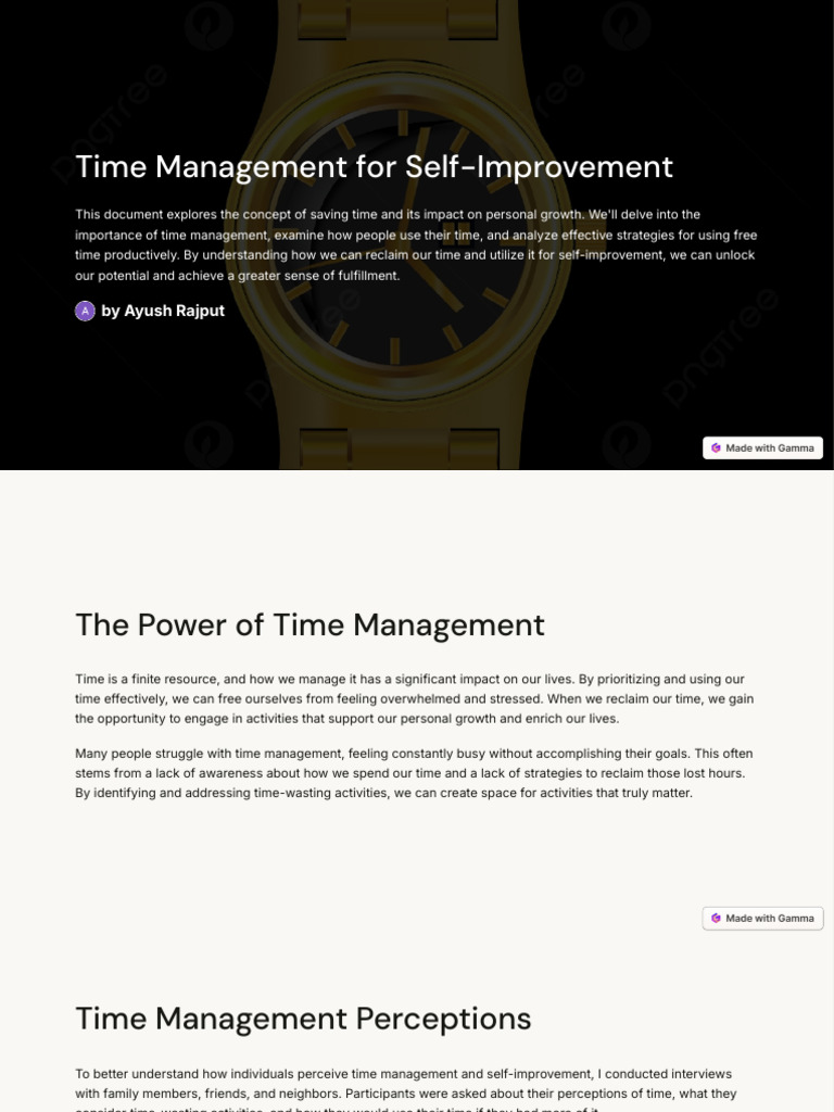 Time-Management-for-Self-Improvement | PDF | Goal | Professional Skills