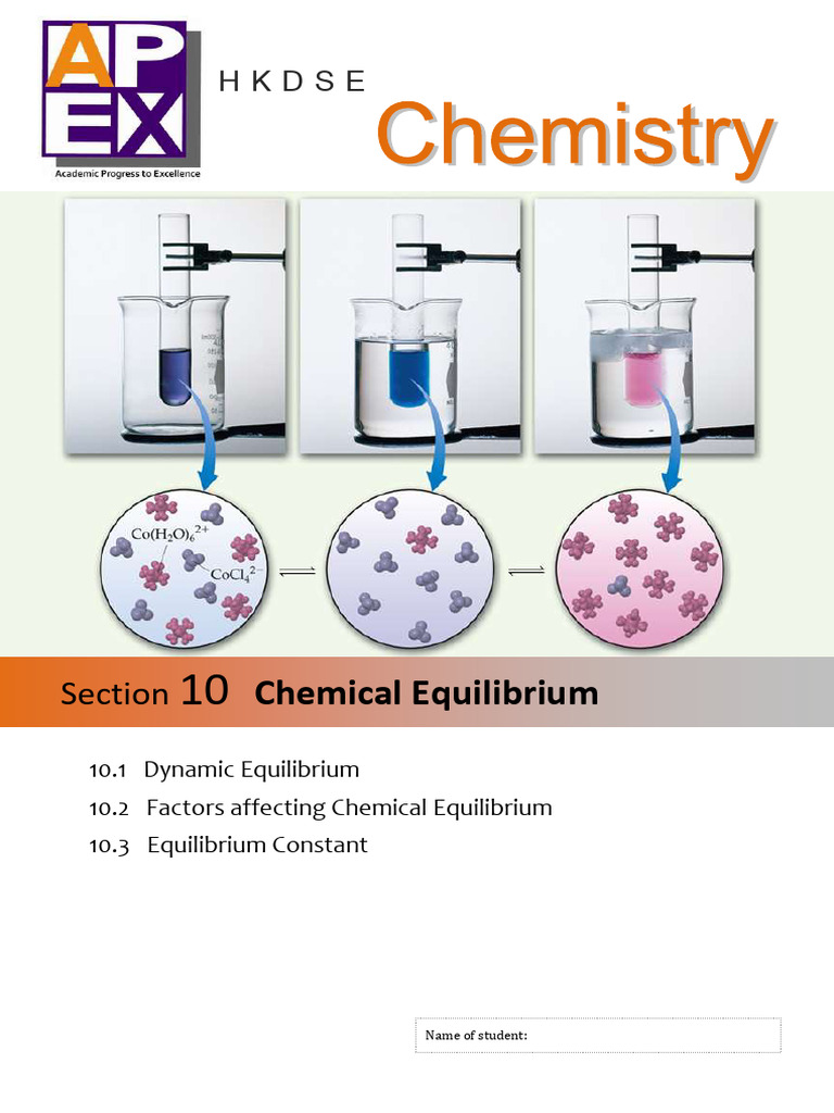 DSE CHEM Note S10 (Chemical Equilibrium) | PDF | Chemical Equilibrium ...