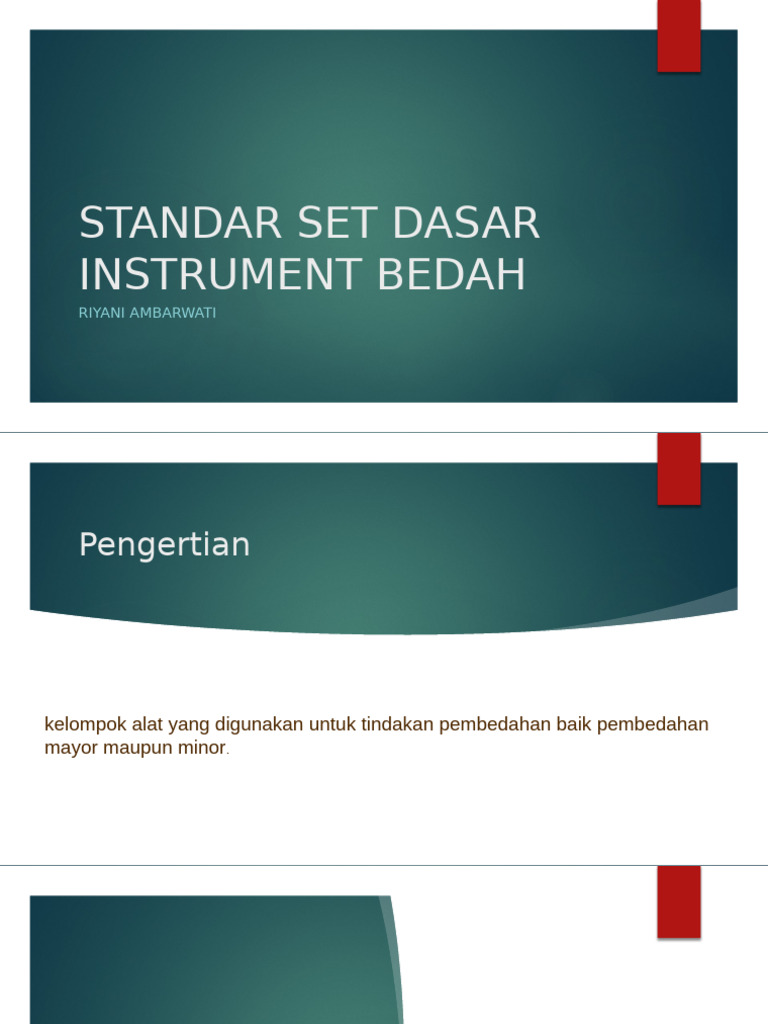 ALAT INSTRUMEN BEDAH DASAR | PDF