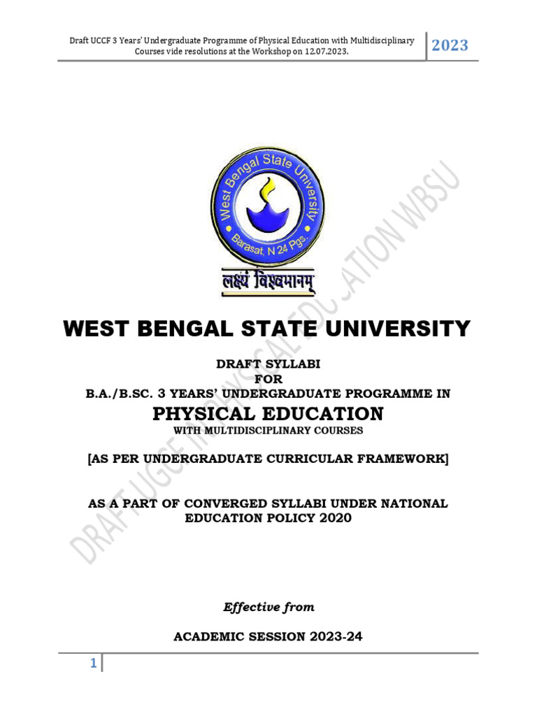 WBSU Physical Education 2nd Sem Syllabus | PDF | Muscle