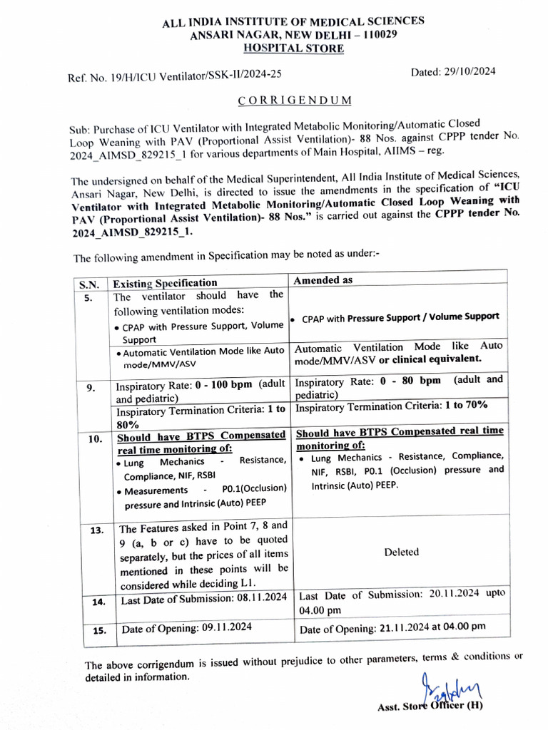 Corrigendum Specs changes abc | PDF | Respiration | Respiratory System Corrigendum Specs changes abc | PDF | Respiration | Respiratory System