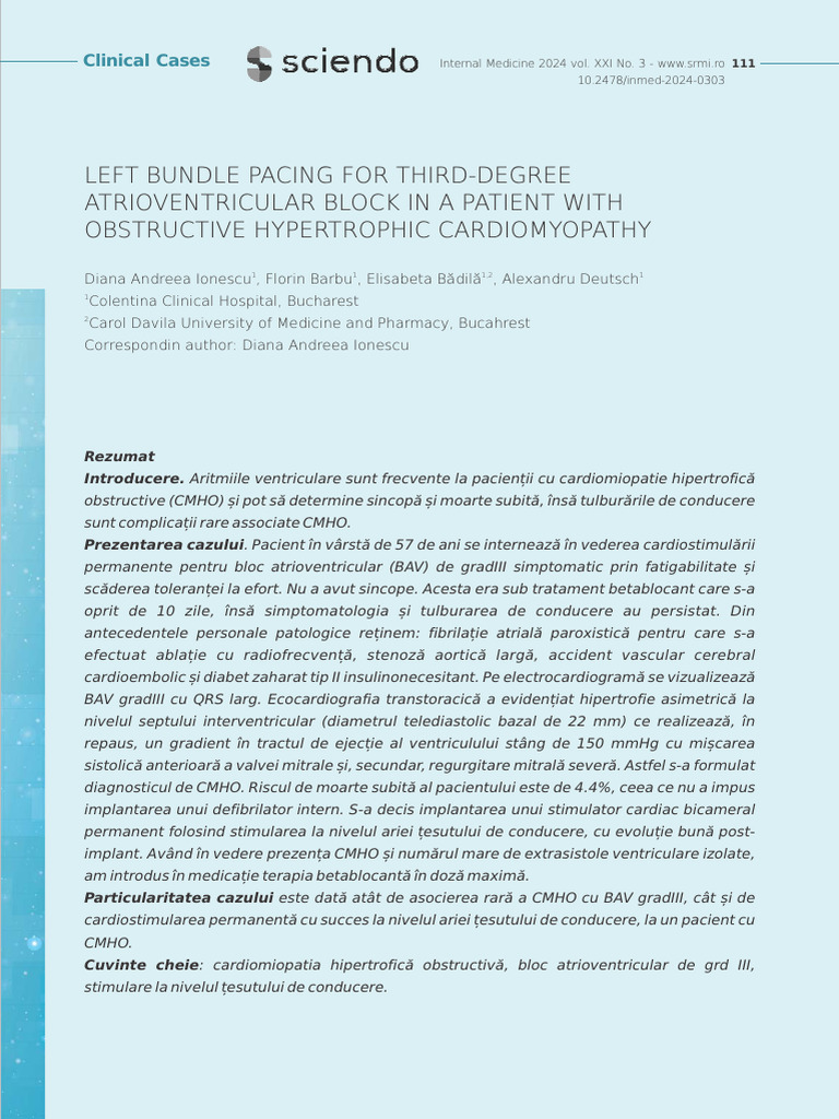 Left Bundle Branch Pacing in Hypertrophic Cardiomyopathy | PDF ...