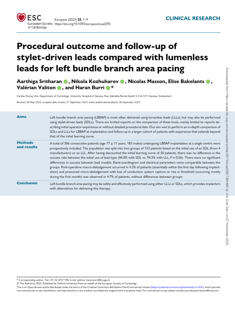 Procedural Outcome and Follow-Up of SDL Vs LL | PDF | Clinical Medicine ...