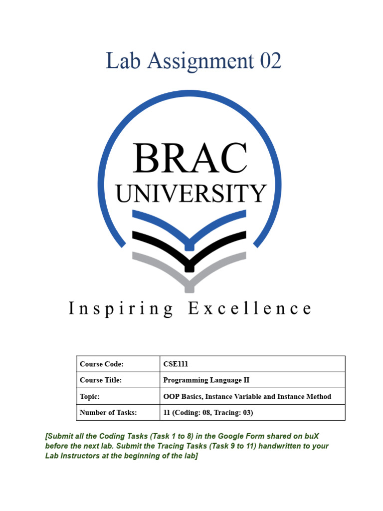 Cse111 Lab Assignment 2 Fall24 Pdf Class Computer Programming Method Computer 7680