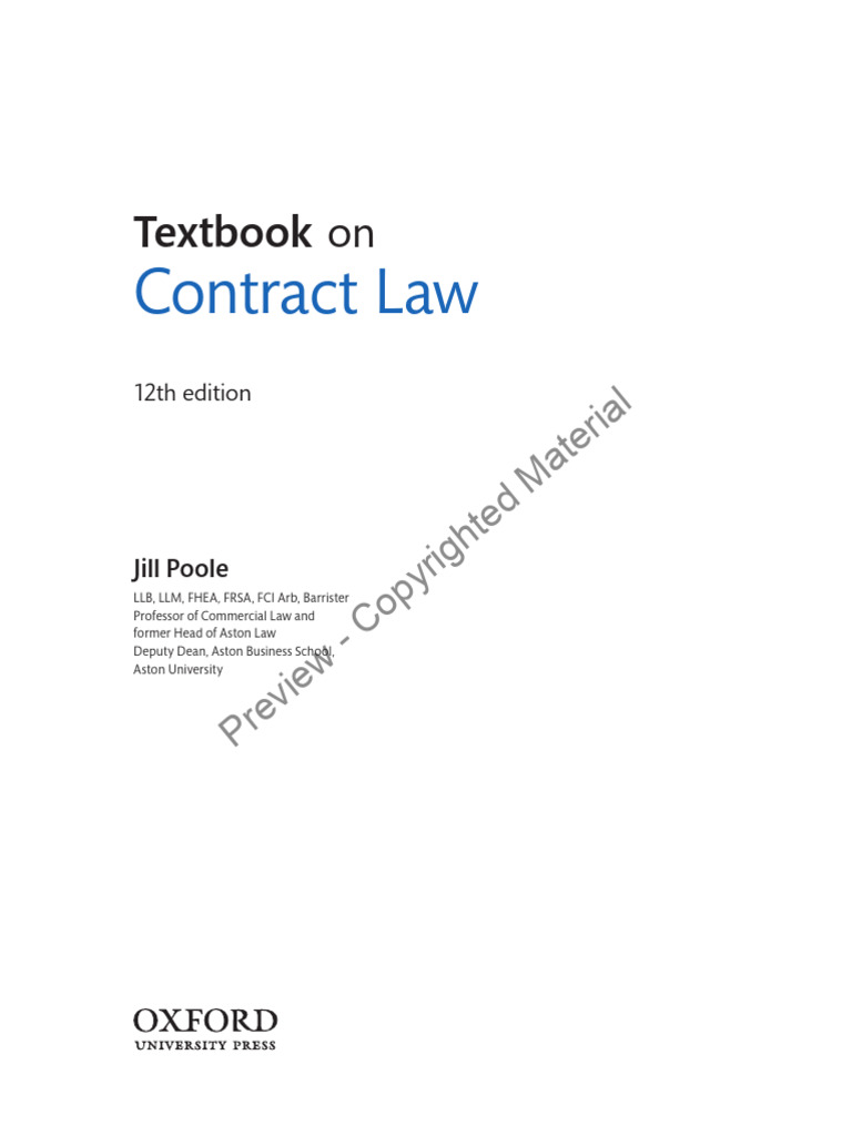 Contract Law: Textbook | PDF | Consideration | Tort