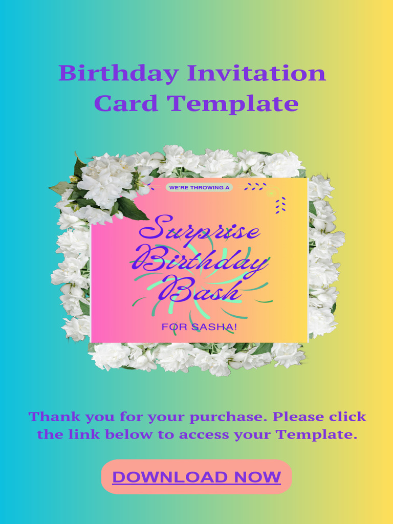 Birthday Invitation Template | PDF