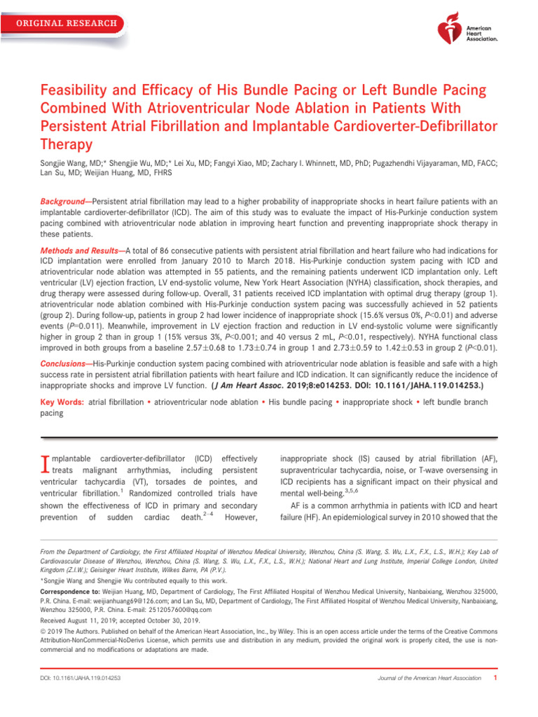 His With AV Node Ablation DR - Vijayaraman JAHA.119.014253 | PDF ...
