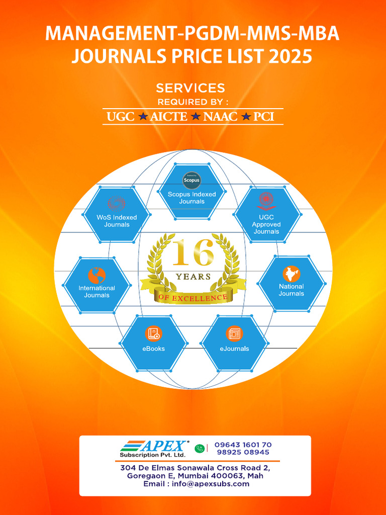 Management Journals Price List 2025 | PDF