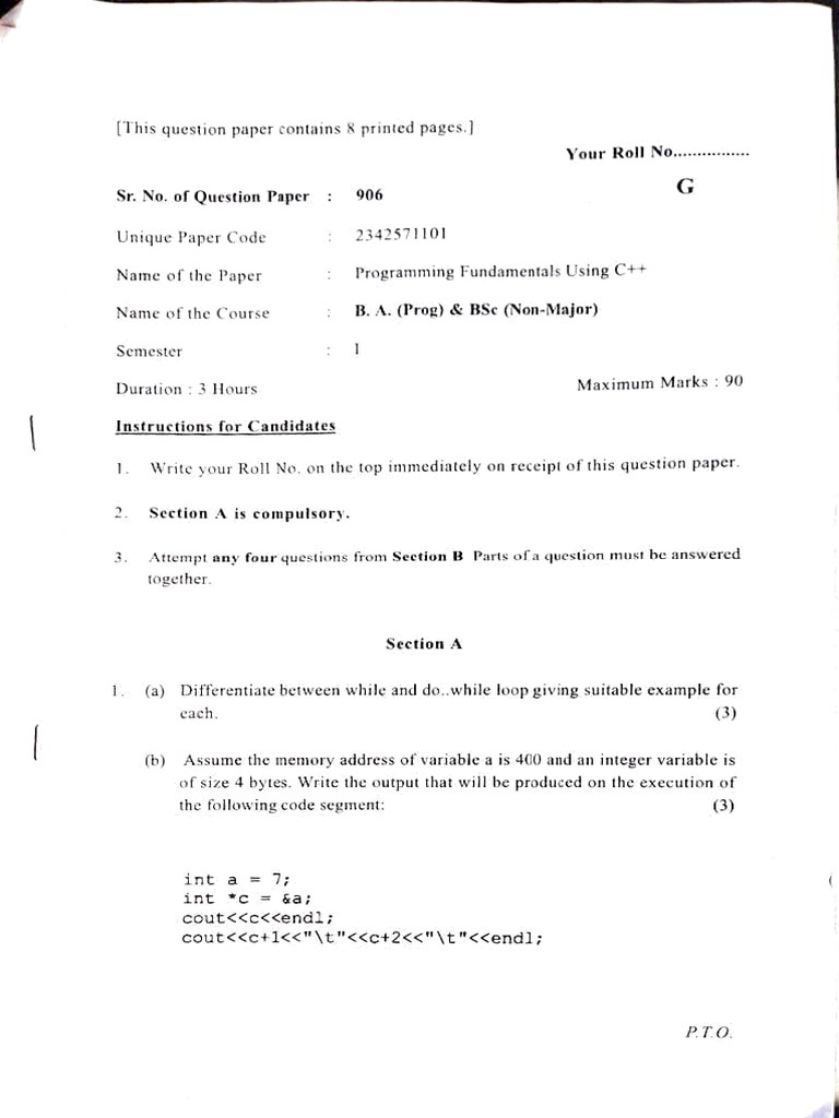 c+ paper 24 | PDF | Integer (Computer Science) | C++