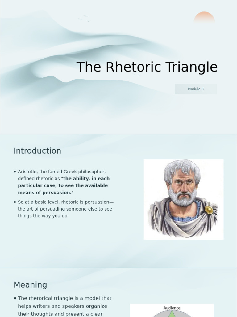 The Rhetoric Triangle | PDF | Body Language | Rhetoric