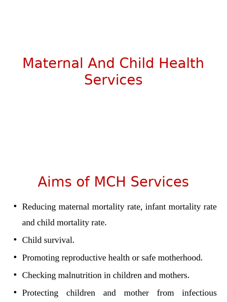 Maternal and Child Health Services Overview | PDF | Childbirth | Infant ...