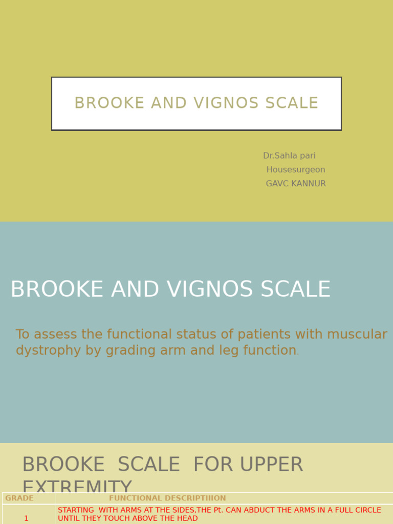 Brooke and Vignos Scale Overview | PDF