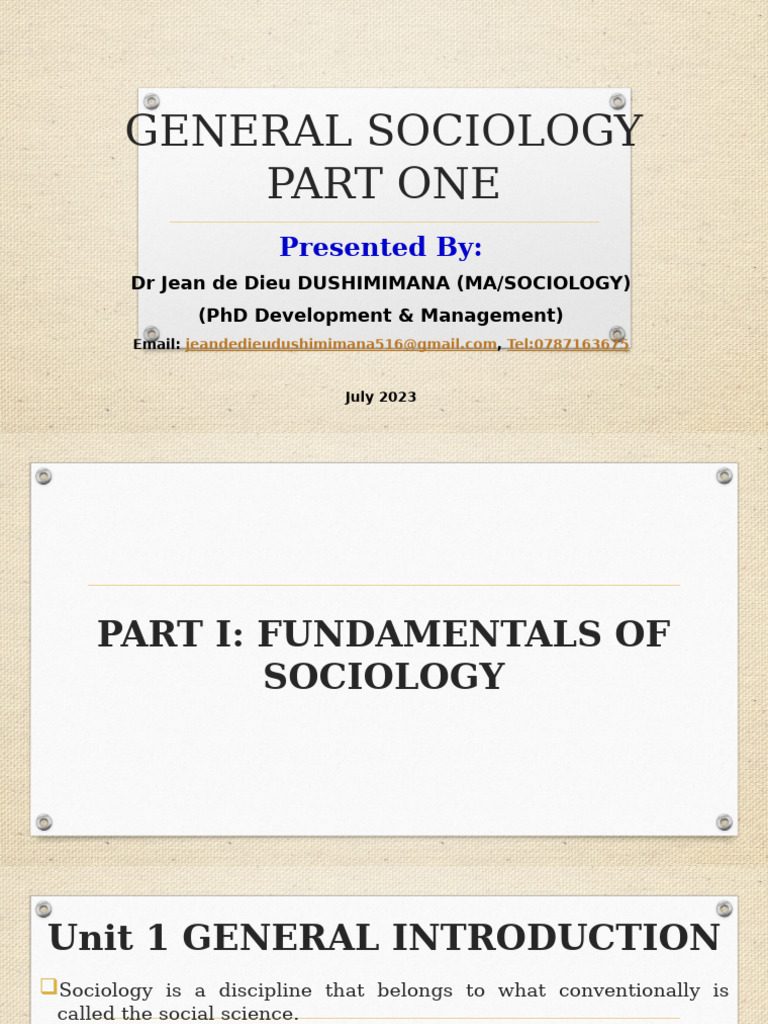 GENERAL SOCIOLOGY Part 1 Notes 11 7 2023 | PDF | Sociology | Social ...