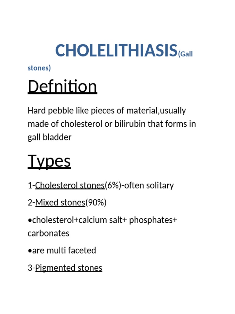 Cholelithiasis (Wps Office | PDF