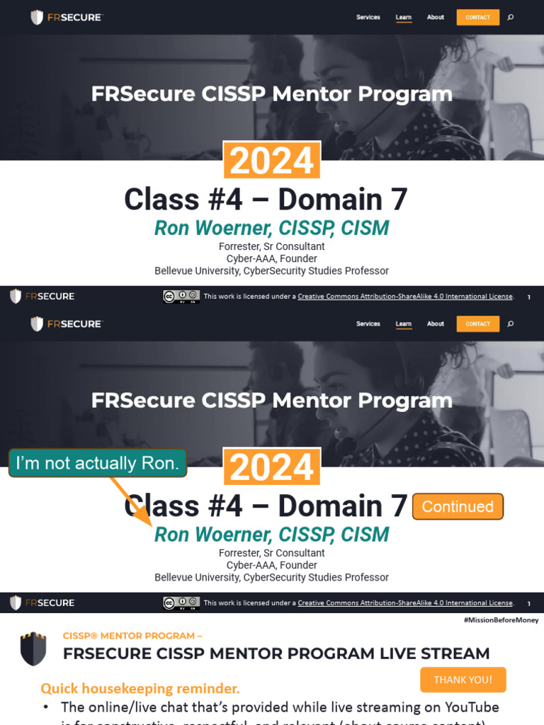 ZjEUg8QJQmWLR4SU1JZM - 2024 FRSecure CISSP Mentor Program - Class 4 Pt ...