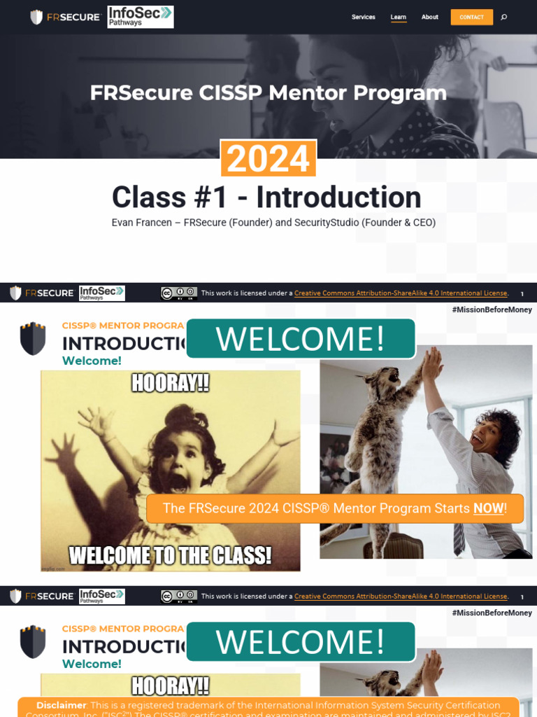 Session 1 - 2024 FRSecure CISSP Mentor Program | PDF | Mental Health ...