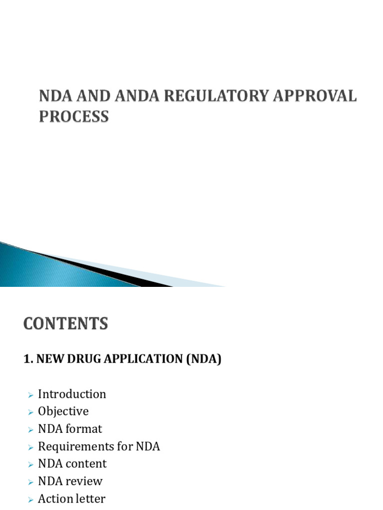 NDA and ANDA Regulatory Approval Process | PDF | Generic Drug | Food ...