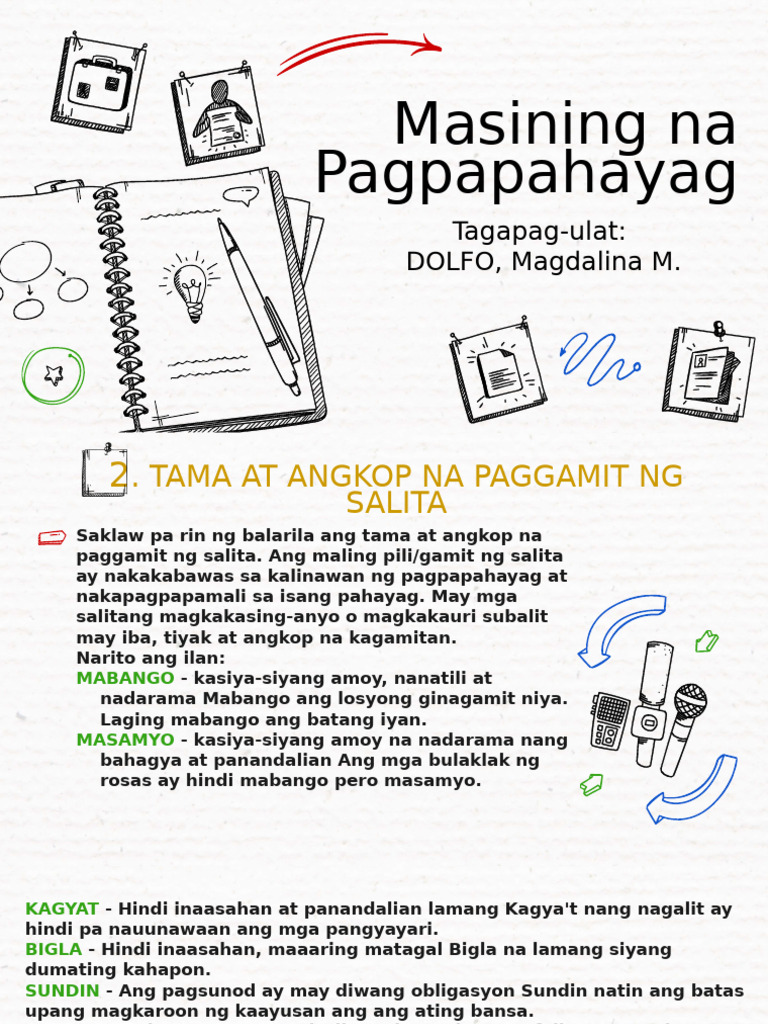 Report in Filipino 1 - (DOLFO, Magdalina M.) | PDF