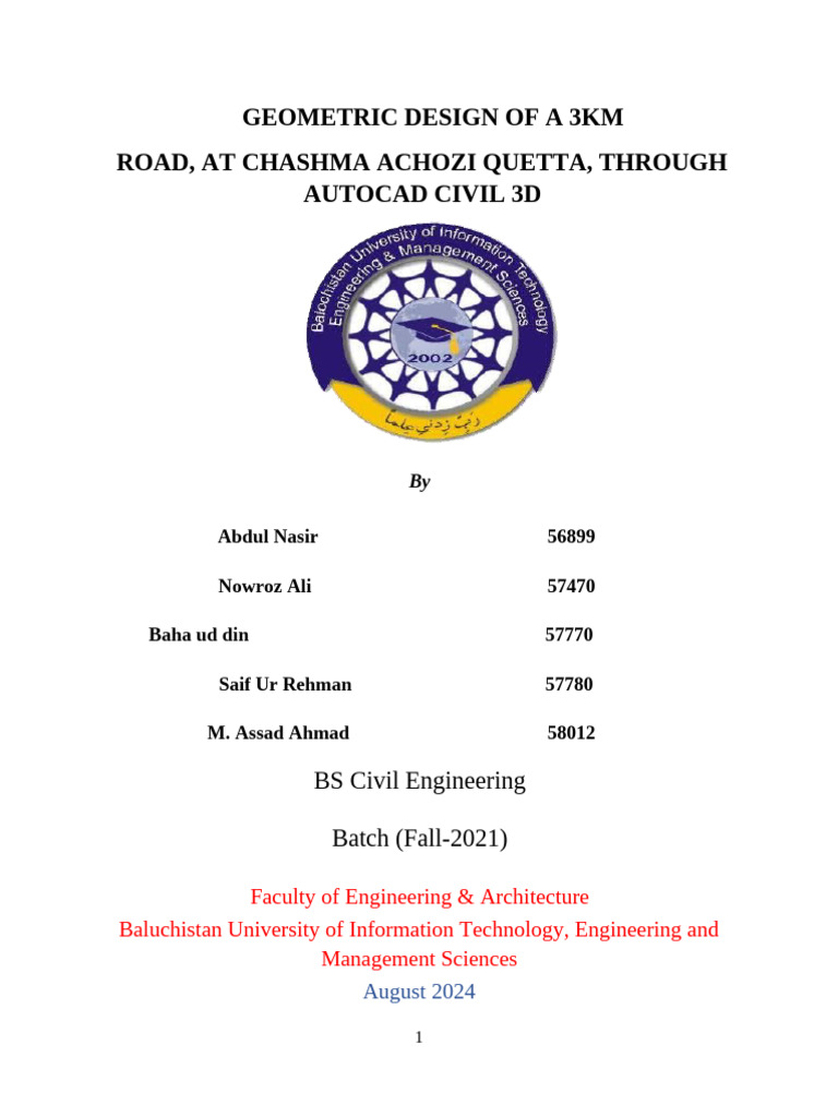 Geometric Design of A 3km Road Proposal | PDF | Land Transport | Transport