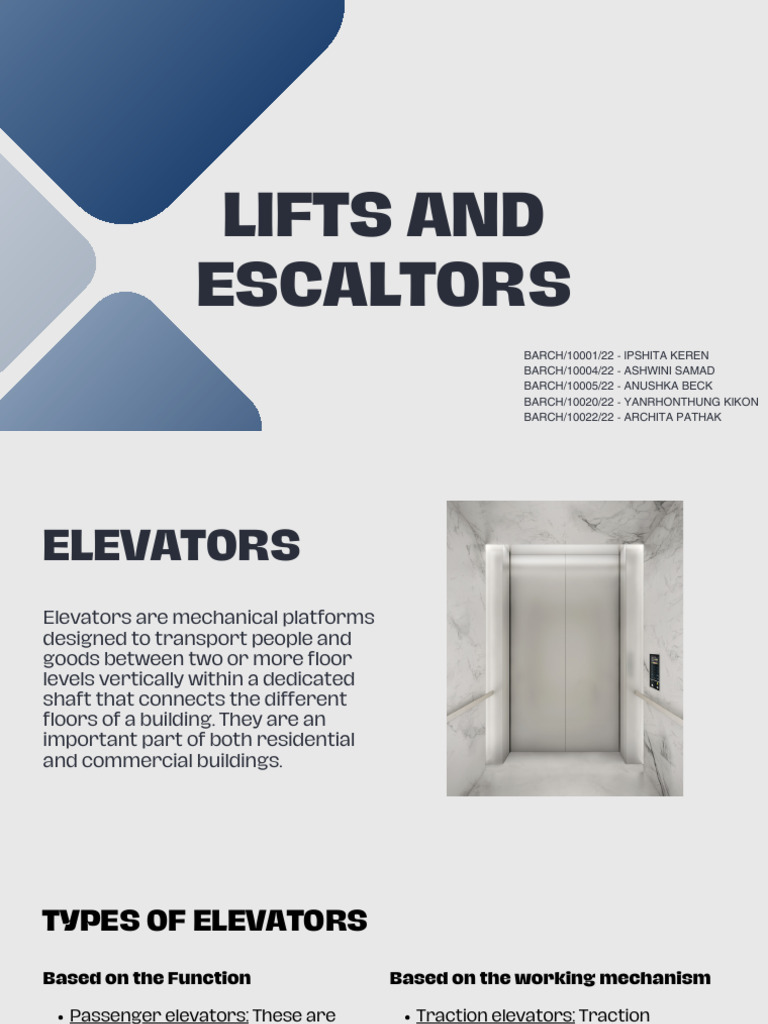 Lifts and Escaltors (1) (1) | PDF | Elevator | Escalator