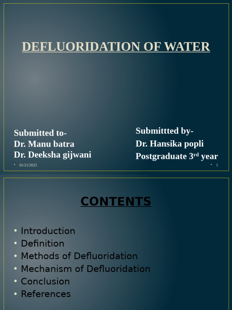 Defluoridation of Water | PDF | Water Purification | Magnesium