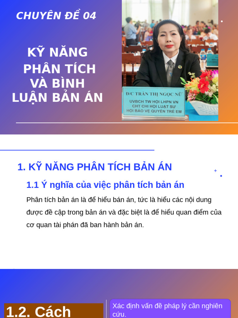 Chuyen de 4 Ky Nang Phan Tich Va Binh Luan Ban An | PDF