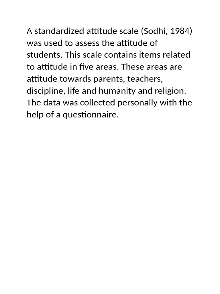 A Standardized Attitude Scale | PDF