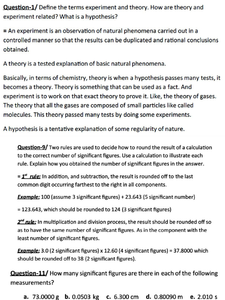 Introduction To Chemistry Question Solve | PDF | Significant Figures ...