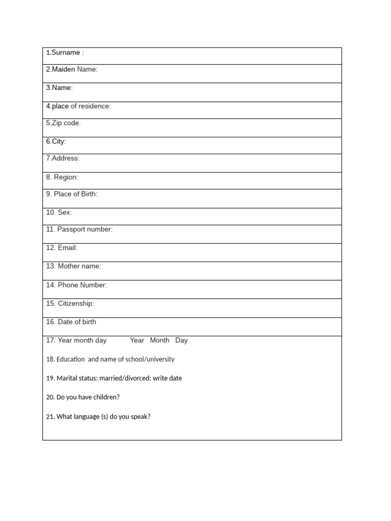 Questionaire | PDF