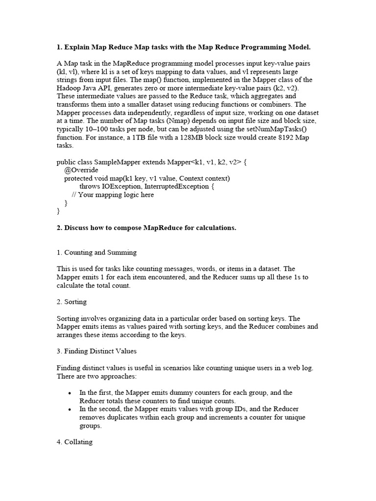 BDA QB3 | PDF | Apache Hadoop | Map Reduce