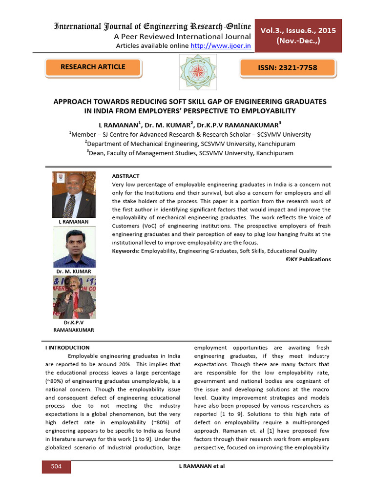 Approach Towards Reducing Soft Skill Gap | PDF | Statistics | Survey ...