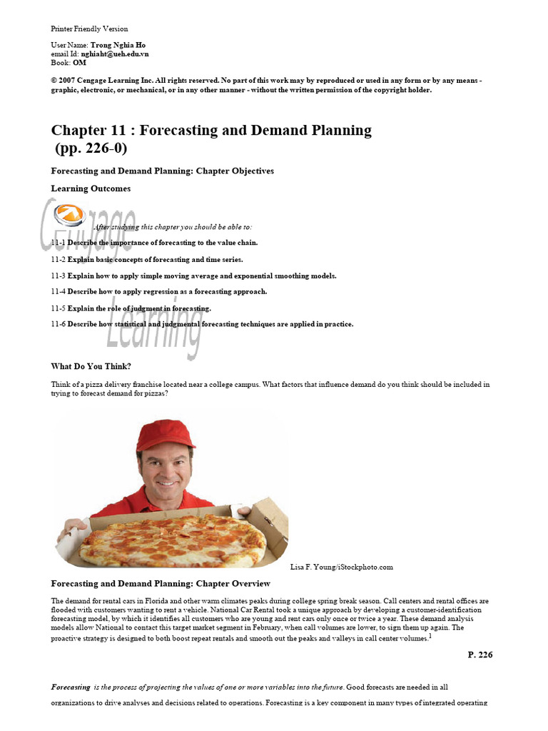 Chapter 3 - Forecasting and Demand Planning | PDF | Forecasting | Linear Regression